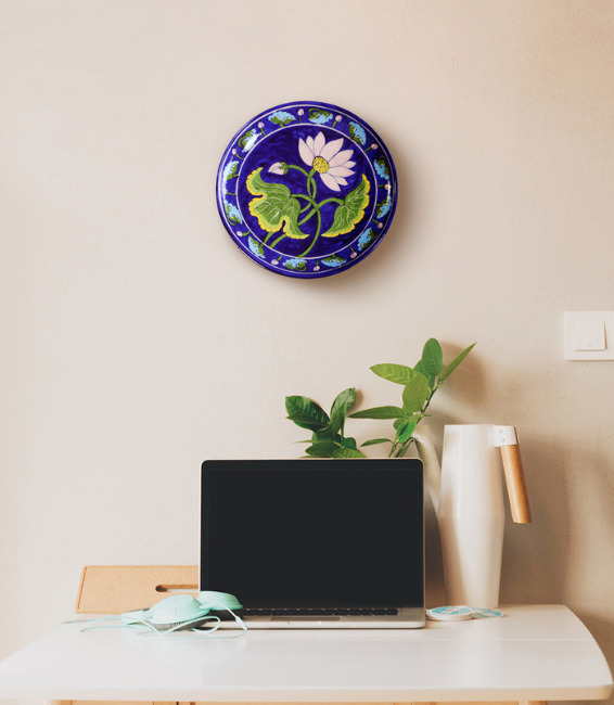 Blue Pottery Vase, Table and Wall Decor, Planters - Blue Jaipur