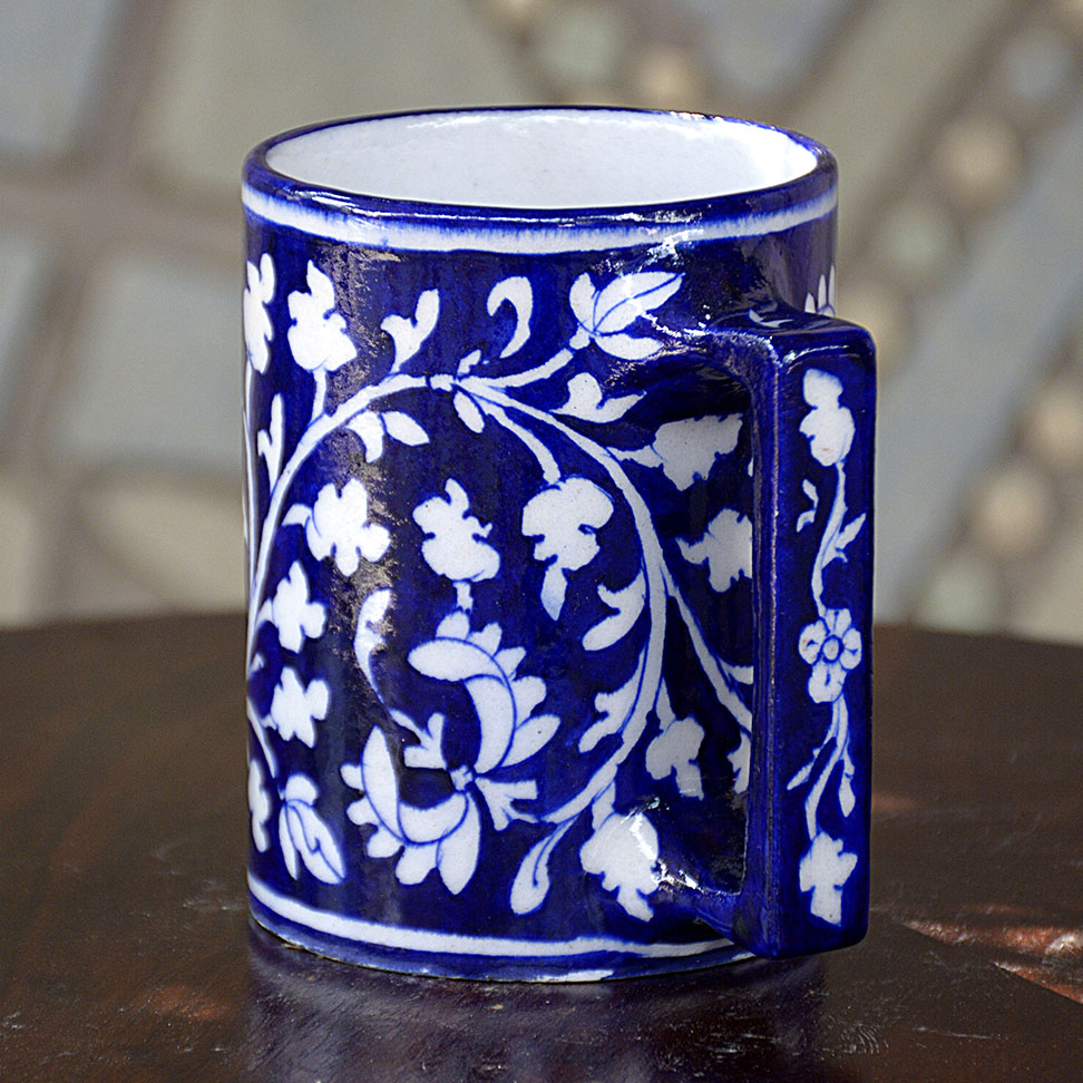 Blue Pottery Blue Floral Coffee Mug BY BLUE JAIPUR