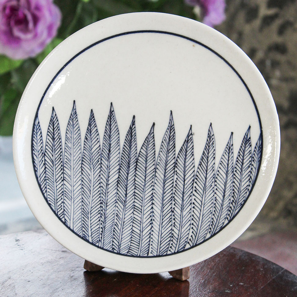 Beautifully Designed Blue Pottery Decorative Wall Plate
