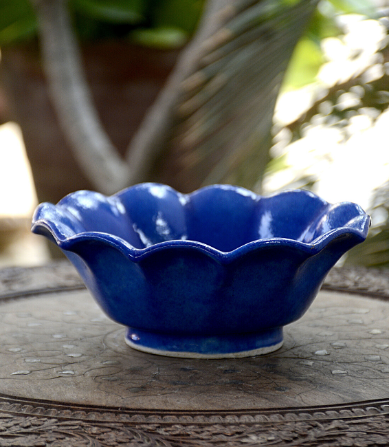 Blue Pottery Handcrafted Blue Bowl - 6 Inch - Blue Jaipur